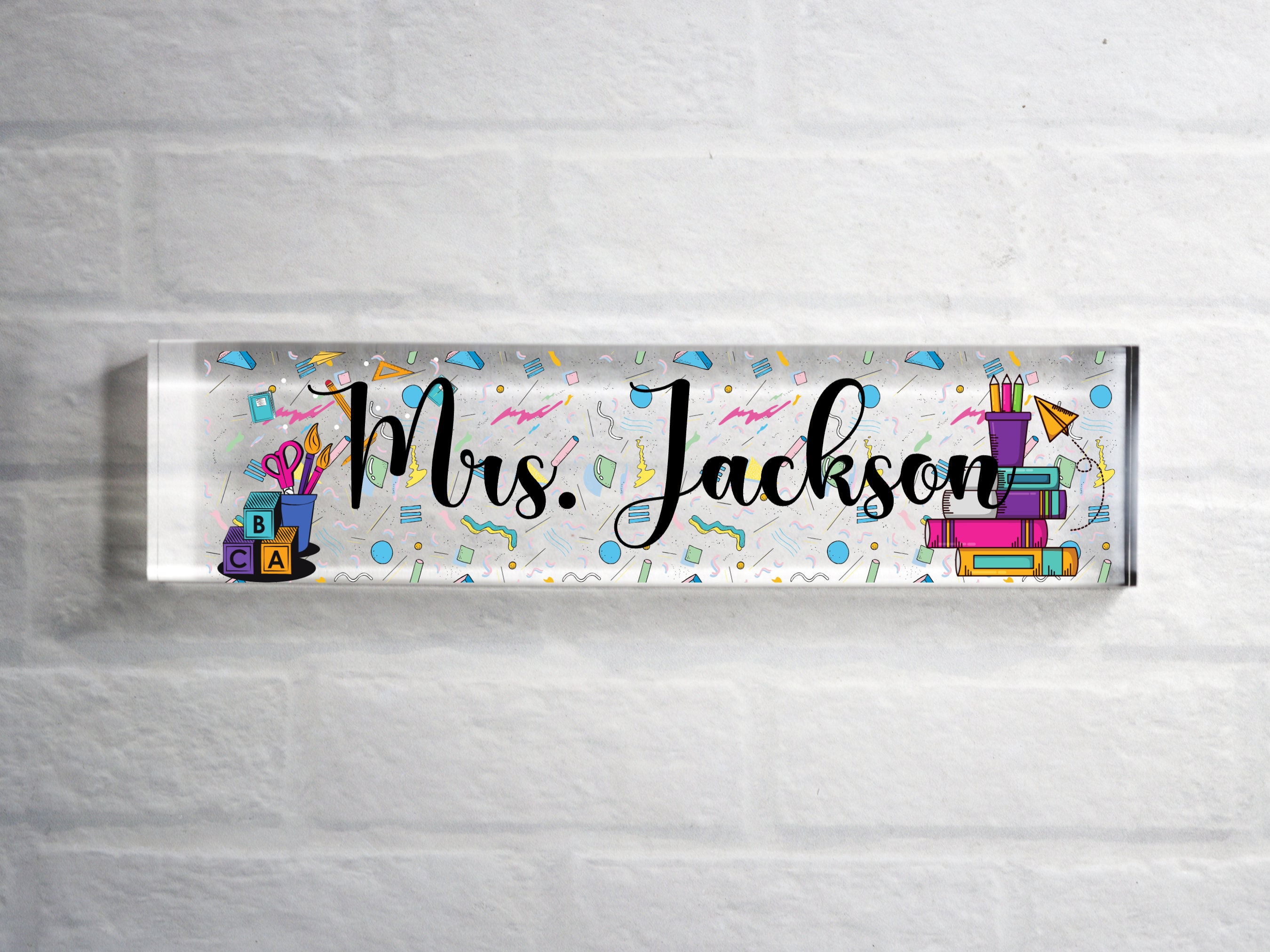 Personalized Teacher Desk Sign, Custom Teacher Desk Name Plate, Teacher ...