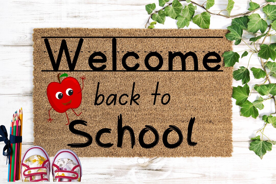 Welcome Back to School, Doormat for School Entryway, Classroom Doormat ...