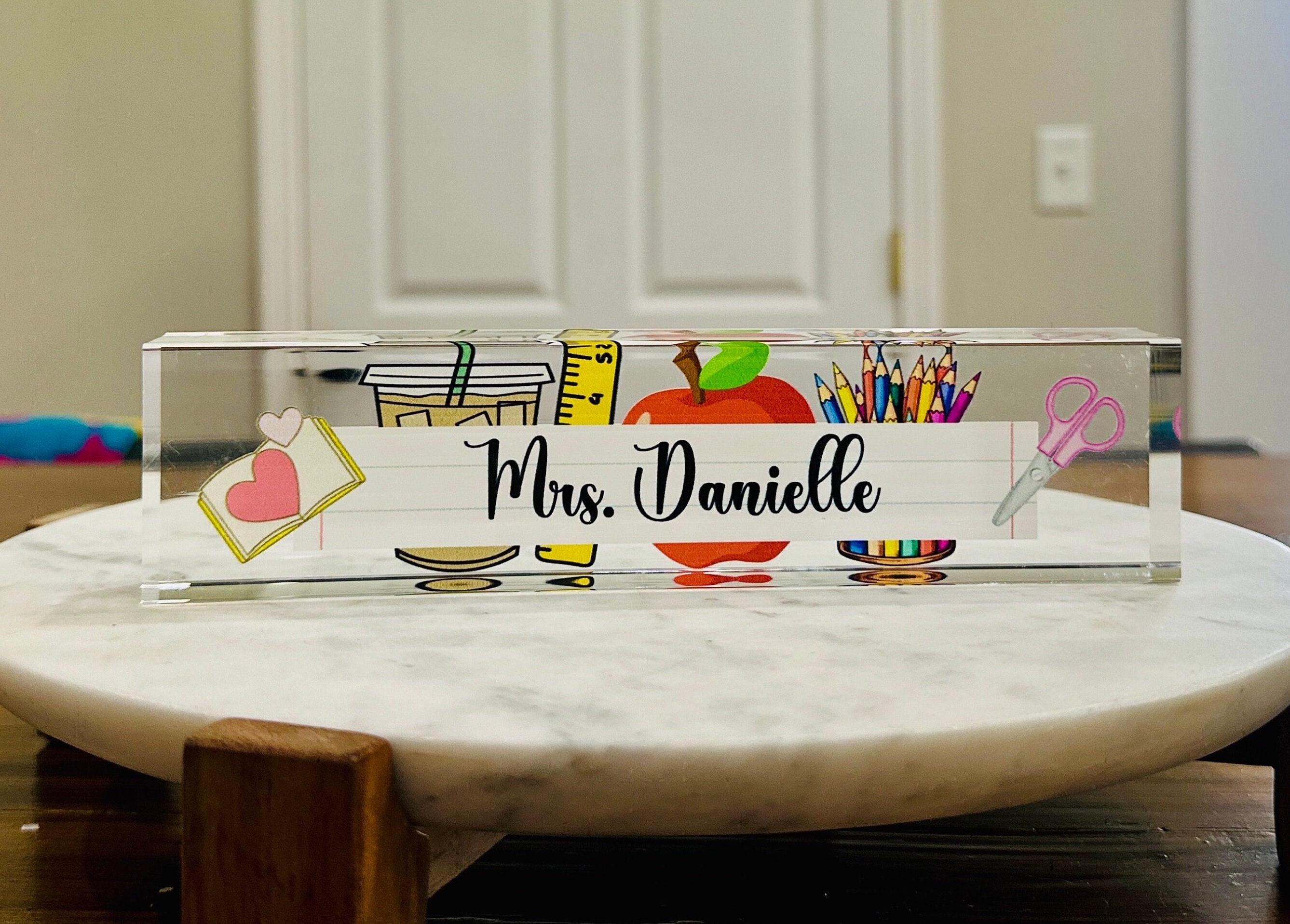 Teacher Desk Name Plate, Name Plate for Desk Gift for Teacher ...