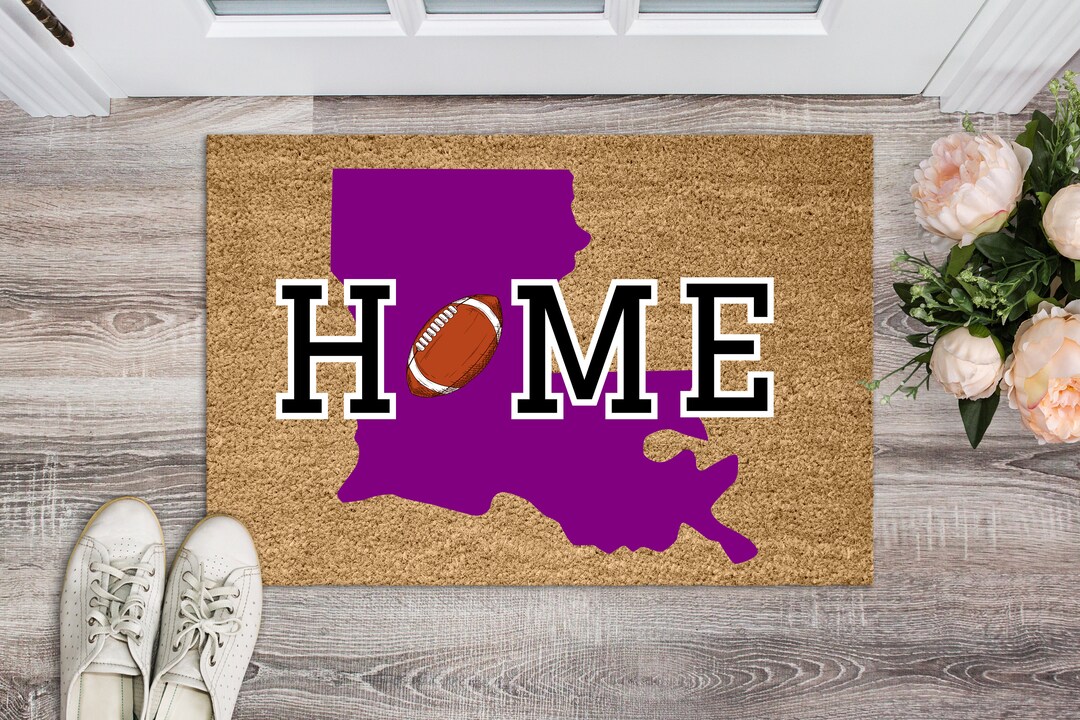 Louisiana Football Welcome Doormat, Louisiana Decor, LSU Football Decor ...