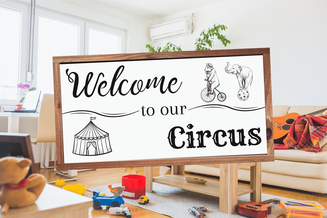 Welcome to Our Circus, Funny Sign for Entryway, Living Room Wall Decor ...