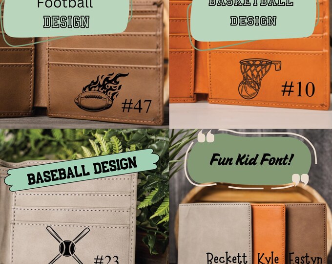 Kids Personalized Wallets, Wallet for Son Gift From Mom to Son Monogram ...