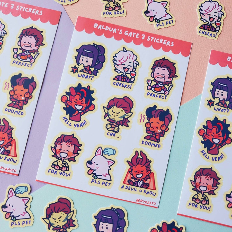 BG3 Stickers - Etsy