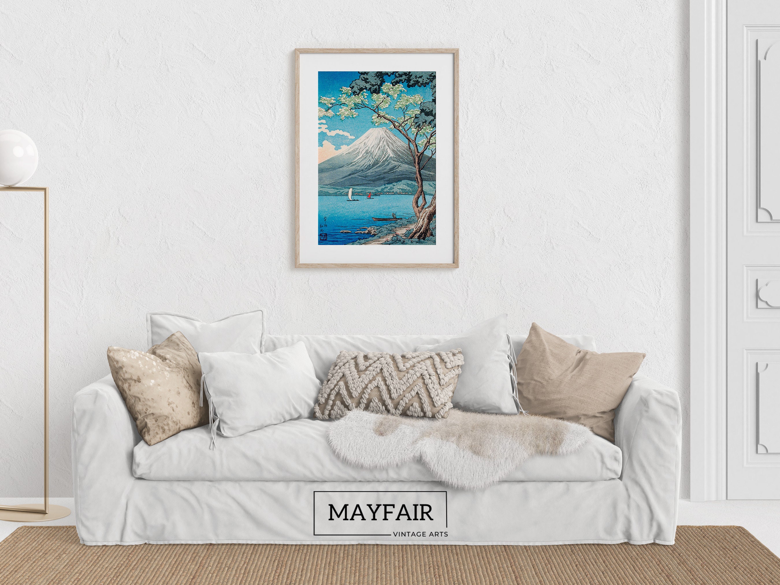 Printable Japanese Mountain and Tree Painting, Vintage Art, Wall Art ...