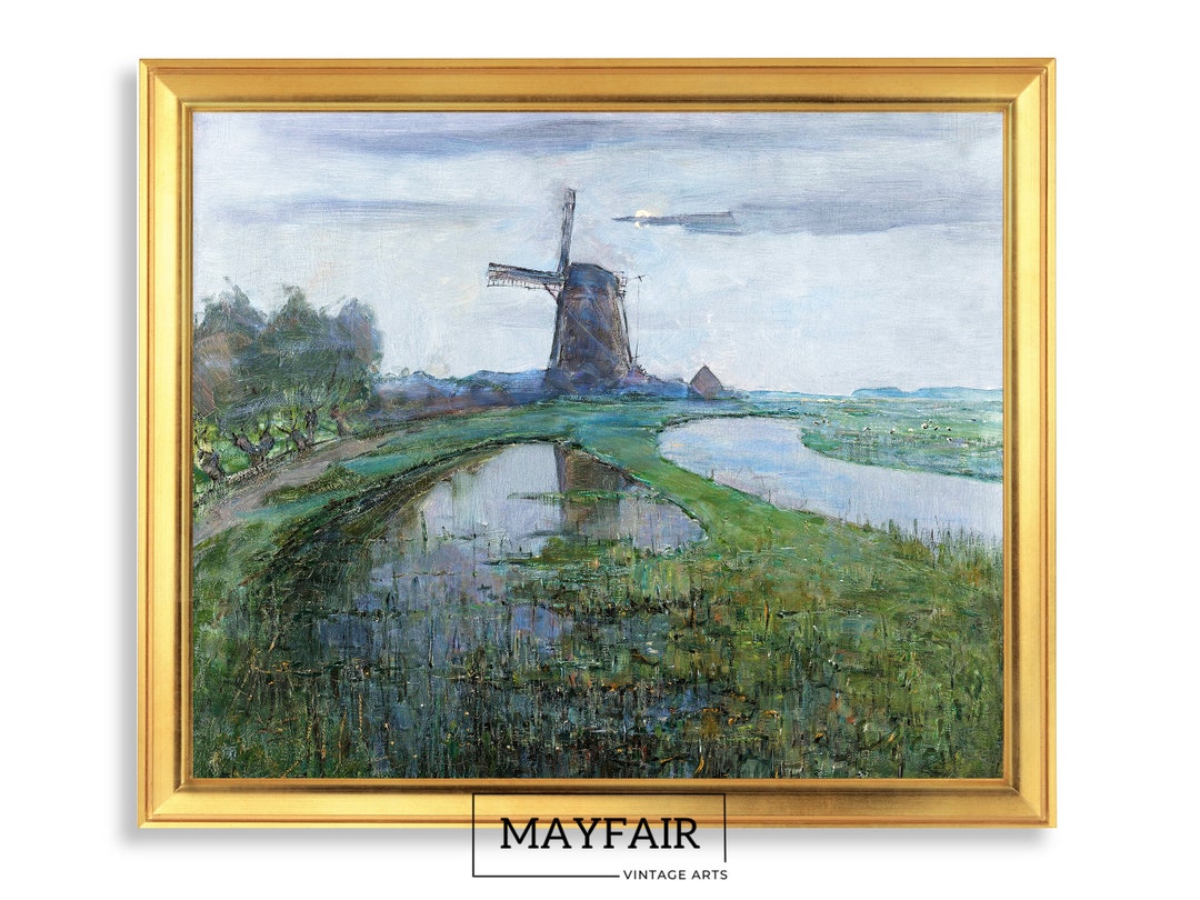 Windmill Art Print Art Decor Printable Wall Art Instant - Etsy