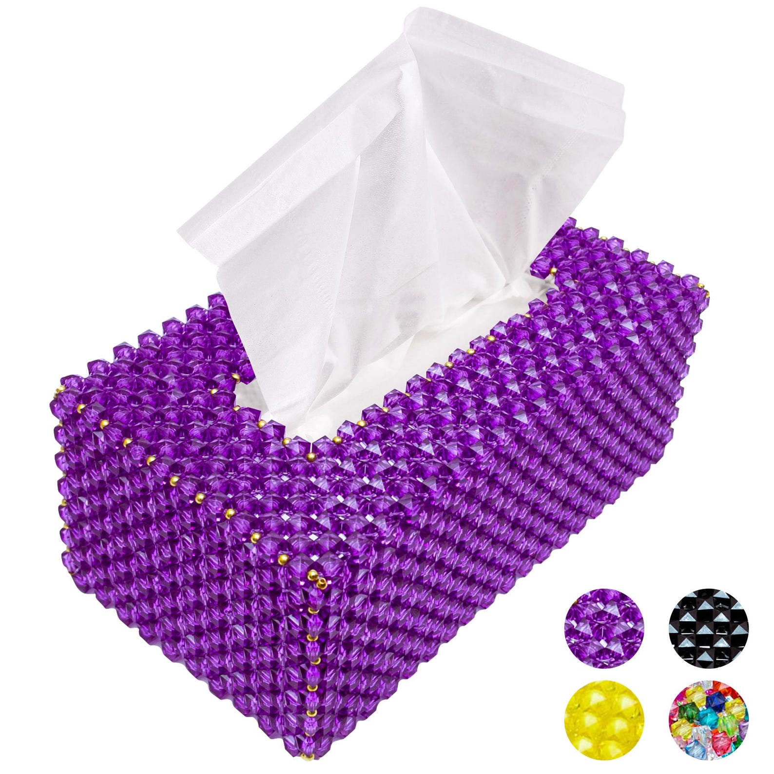 Tissue Box Cover , Beaded Tissue Box Cover, Handmade Tissue Box Holder ...