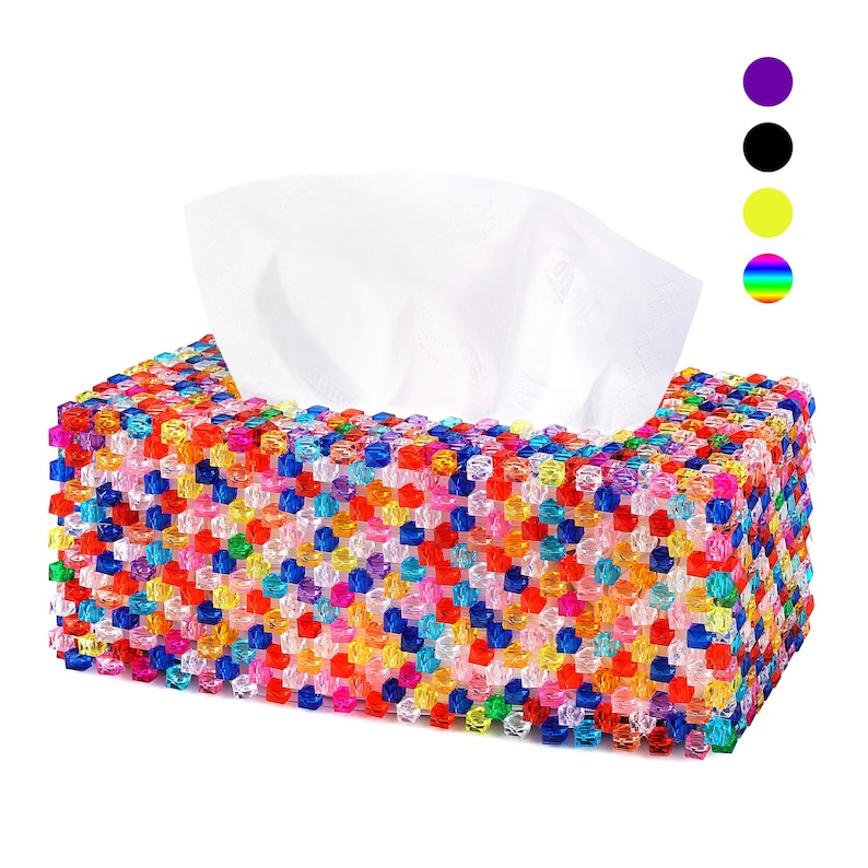 Tissue Box Cover , Beaded Tissue Box Cover, Handmade Tissue Box Holder ...