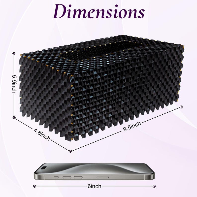 Handmade Beaded Tissue Box Cover, Decorative Black Rectangle - Etsy