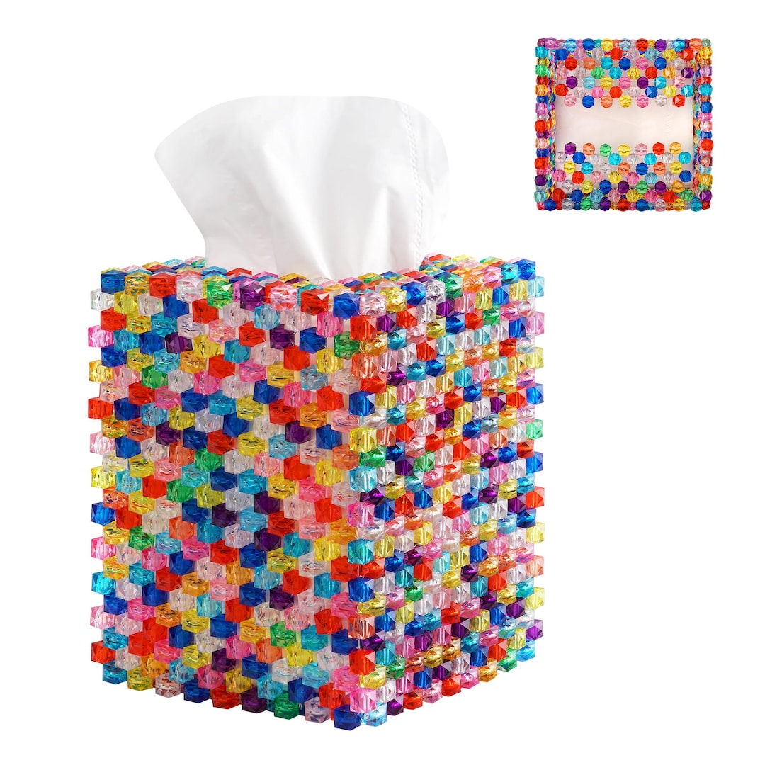 Handmade Beaded Tissue Box Cover, Square Decorative Beads - Etsy