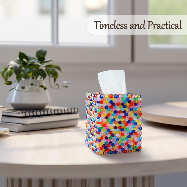 Handmade Beaded Tissue Box Cover, Square Decorative Beads - Etsy