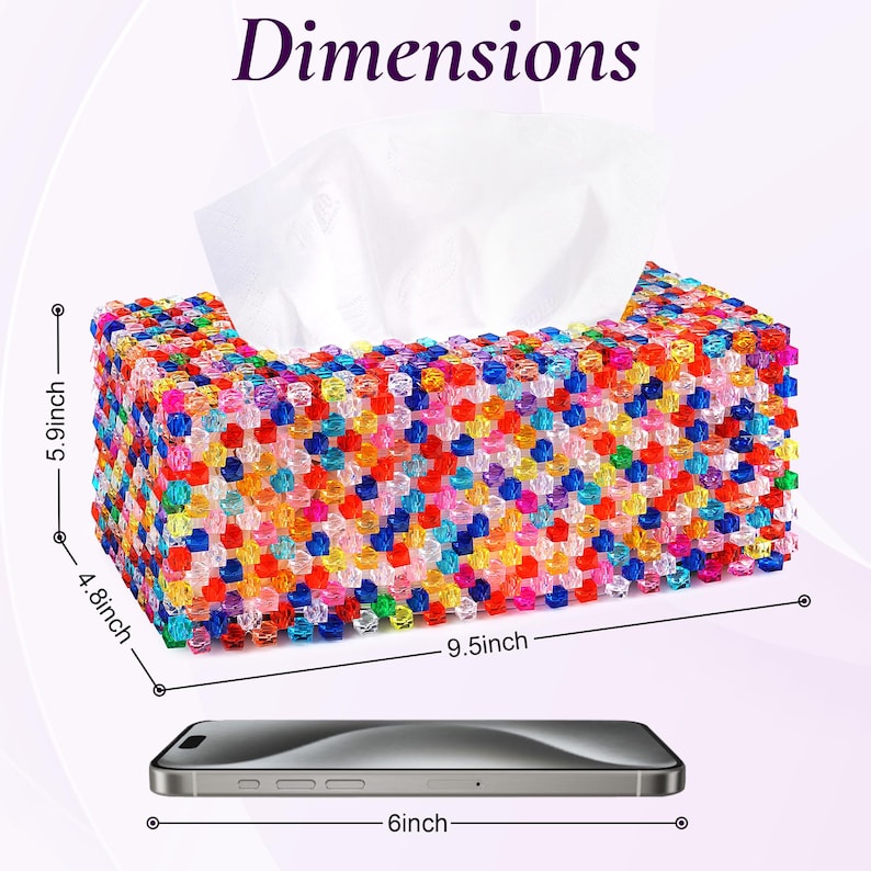 Tissue Box Cover , Beaded Tissue Box Cover, Handmade Tissue Box Holder ...
