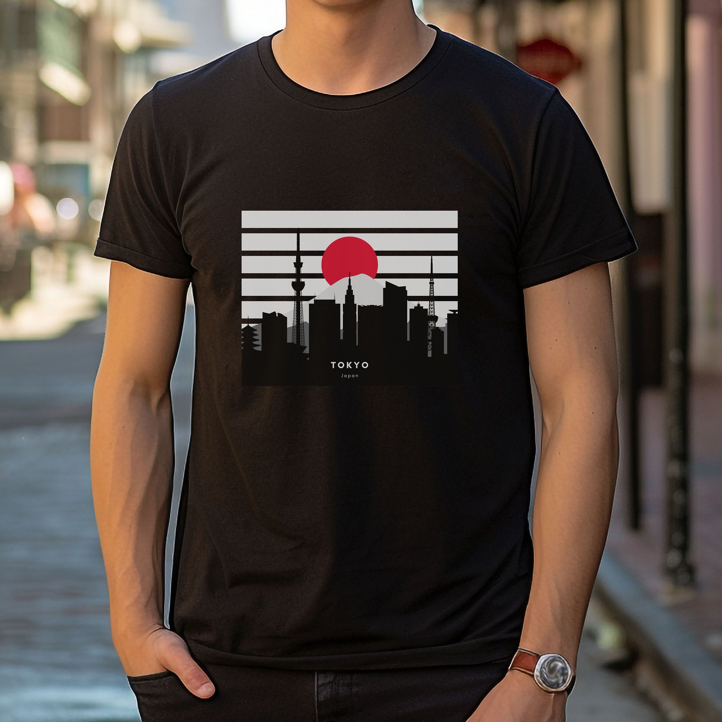 Tokyo Japan Tshirt Japanese Streetwear Graphic Tee Rising Sun Tokyo ...