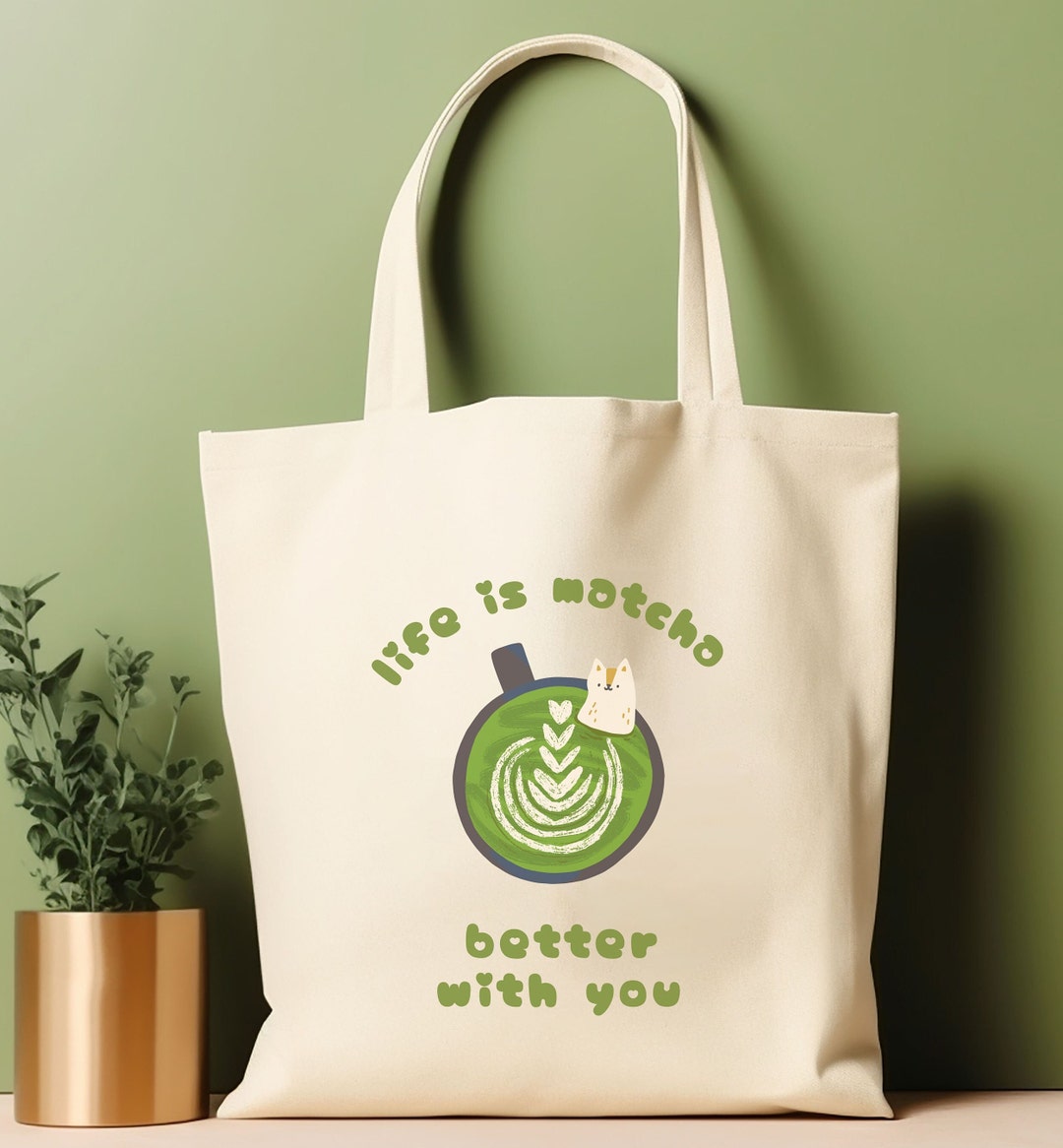 Japanese Matcha Tote Bag Green Tea Graphic Matcha Kawaii Anime Tote ...
