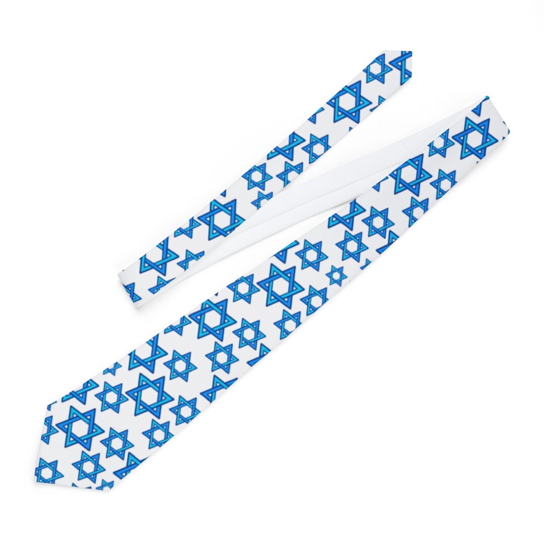 Star of David Tie, Jewish Dad Gift, Gift for Rabbi, Magen David Tie ...