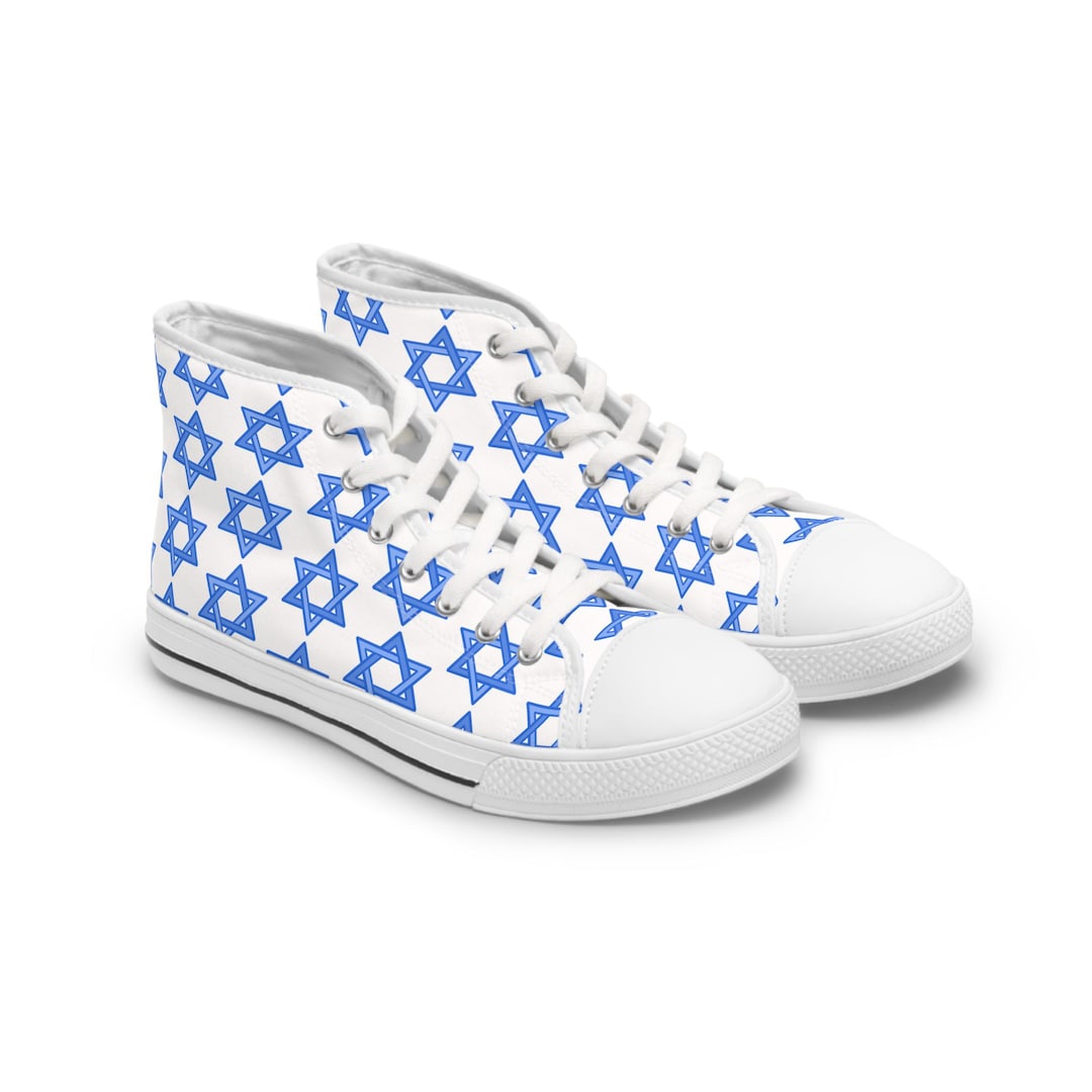 Magen David High Top Sneakers, Jewish Star Women's Shoes, Religious ...