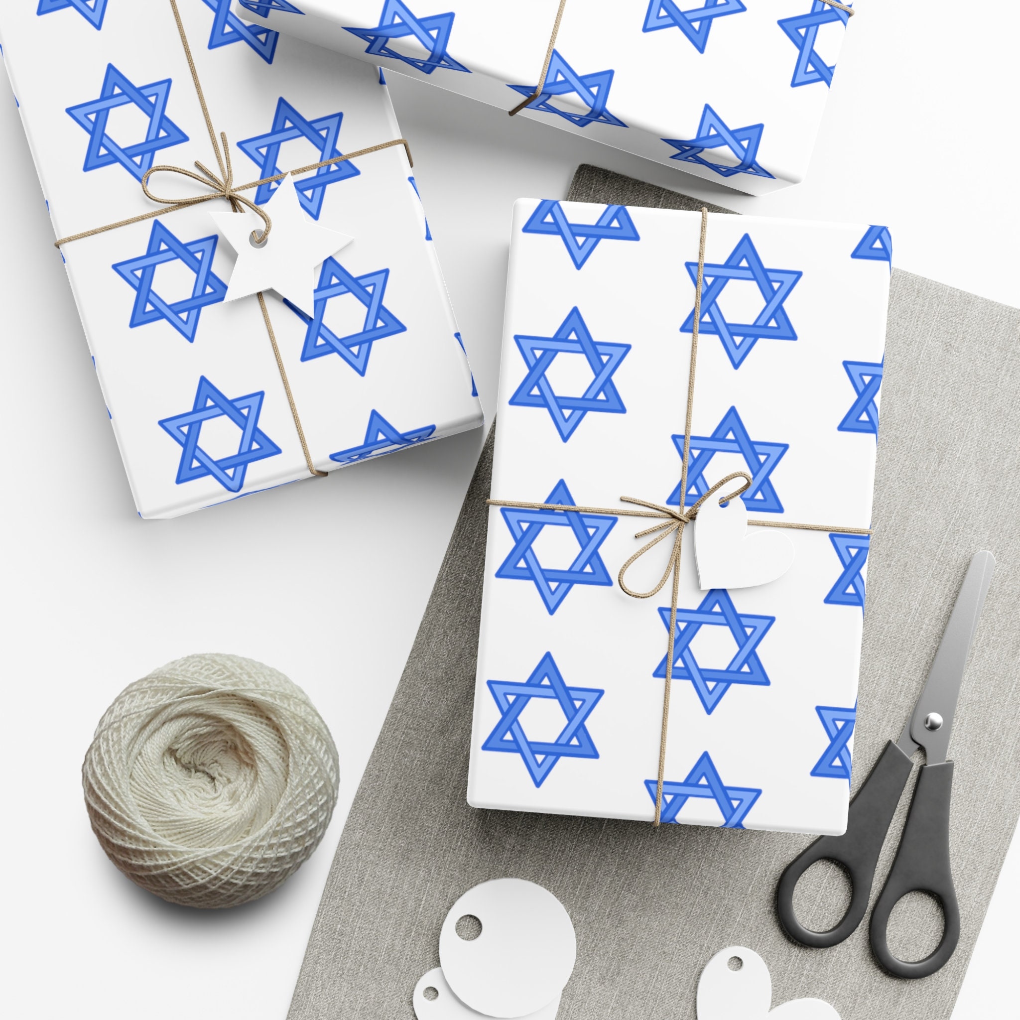Jewish Gift Wrap, Jewish Wrapping Paper, Magen David Gift Wrap Papers ...