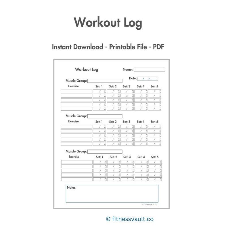 Workout Log - Etsy