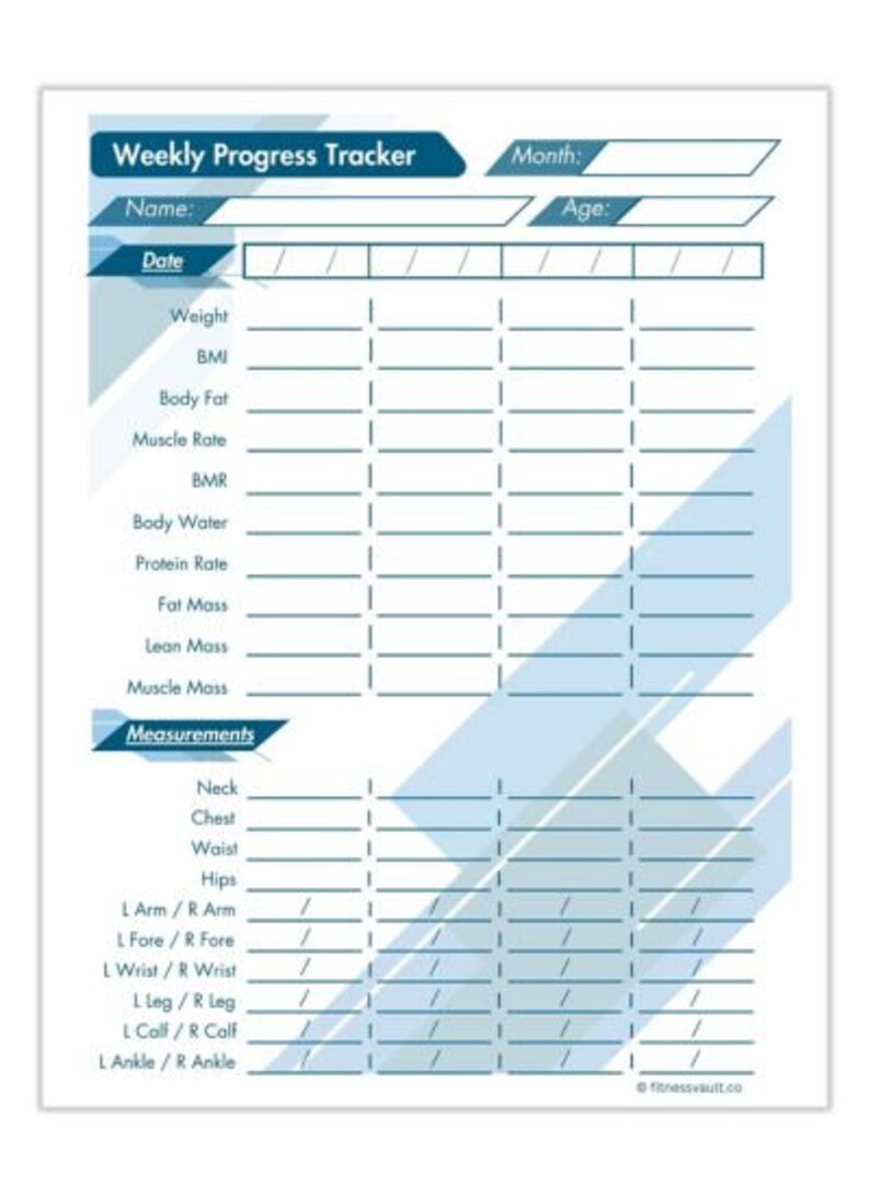 Weekly Progress Tracker, Fitness Planner, Weight Loss , Fitness Journal ...