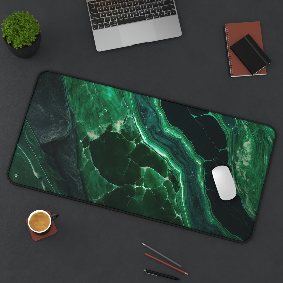 Green Marble Desk Mat XXL Gaming Mousepad Home Office Mat Gamer Gift ...