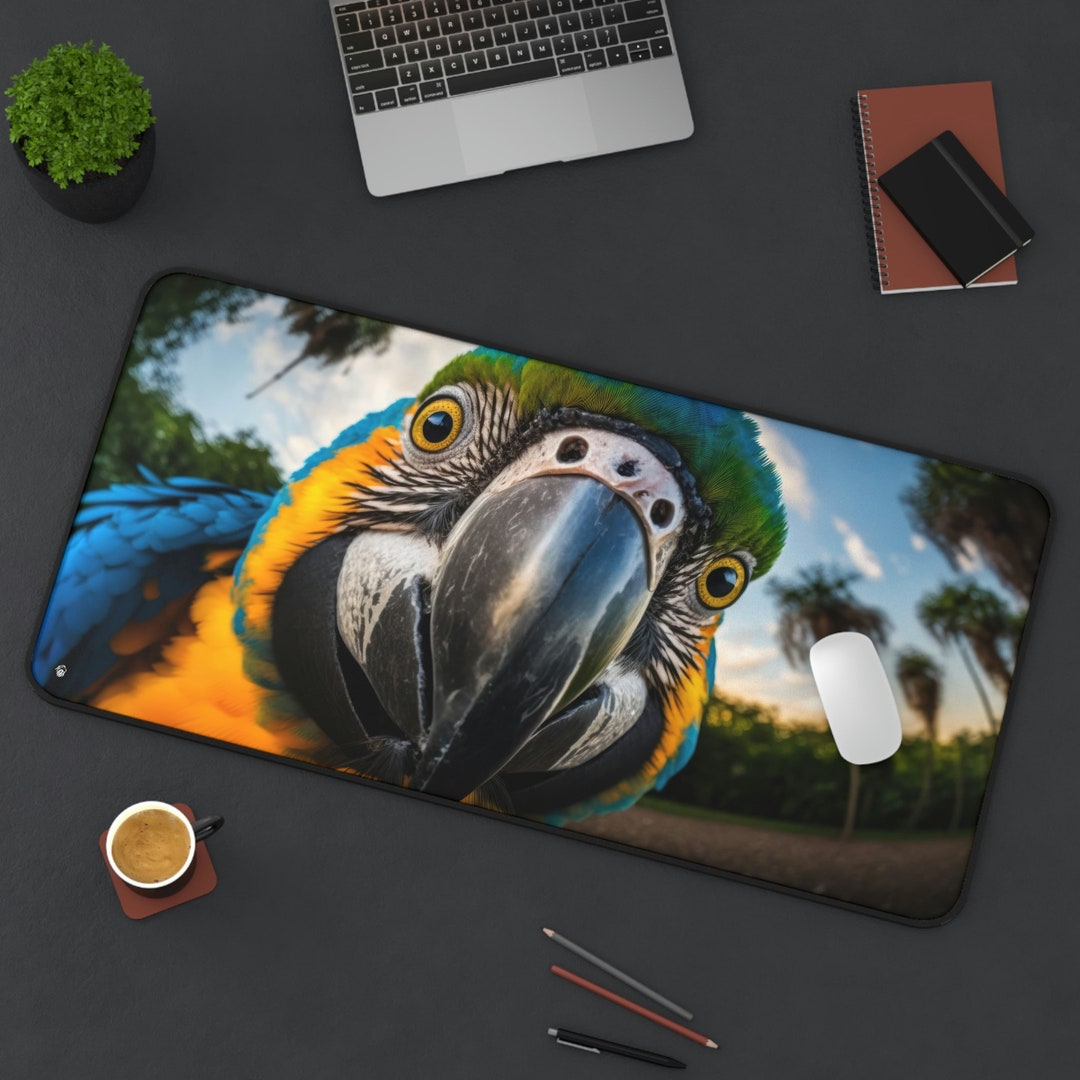 Macaw Selfie Cute Gaming Mouse Pad, Custom XXL Gaming Desk Mat, Extra ...