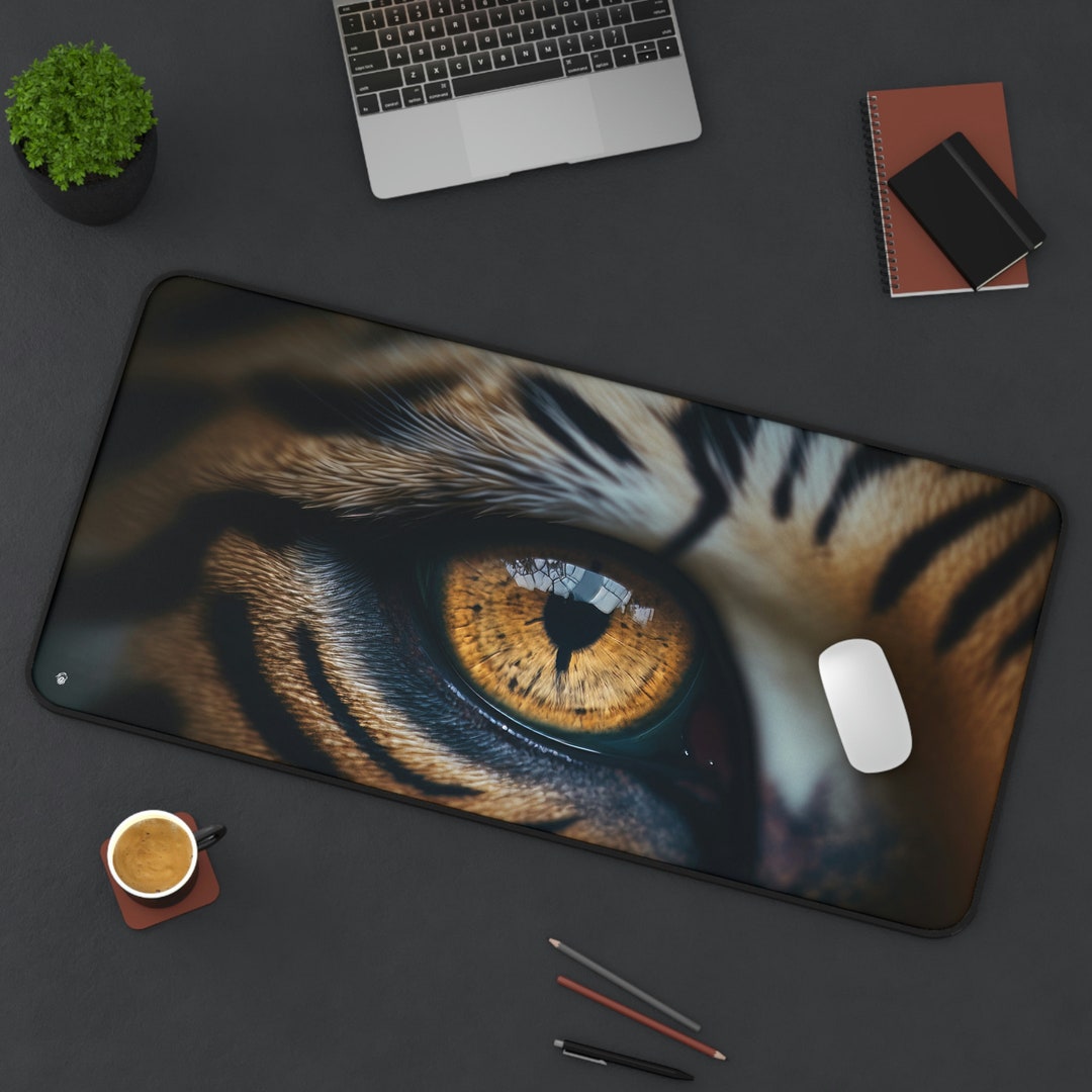 Cheetah Eye Large Gaming Mouse Pad, Yellow Custom XXL Gaming Desk Mat ...