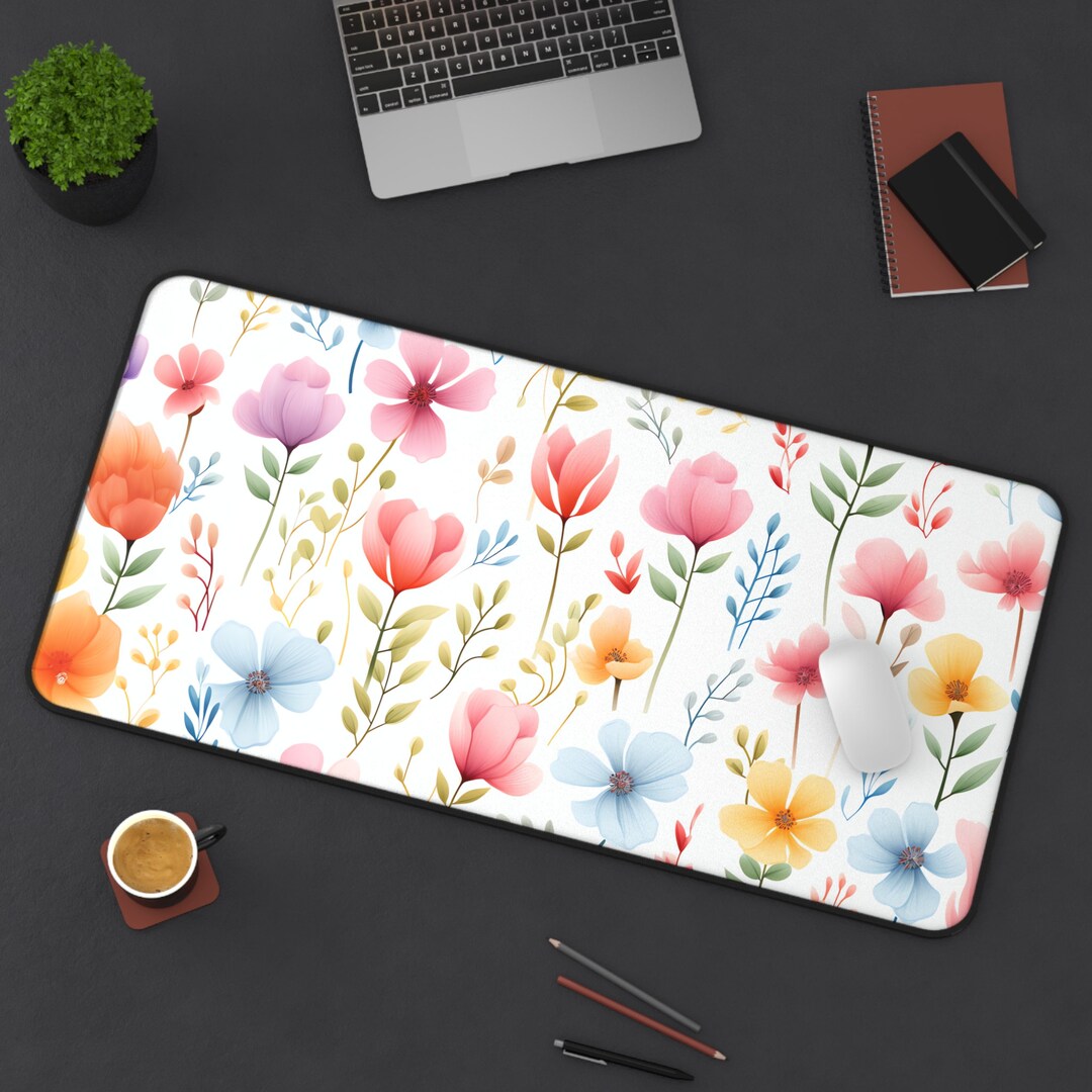 Alpine Flowers Pastel Colorful Desk Mat Custom XXL Gaming - Etsy
