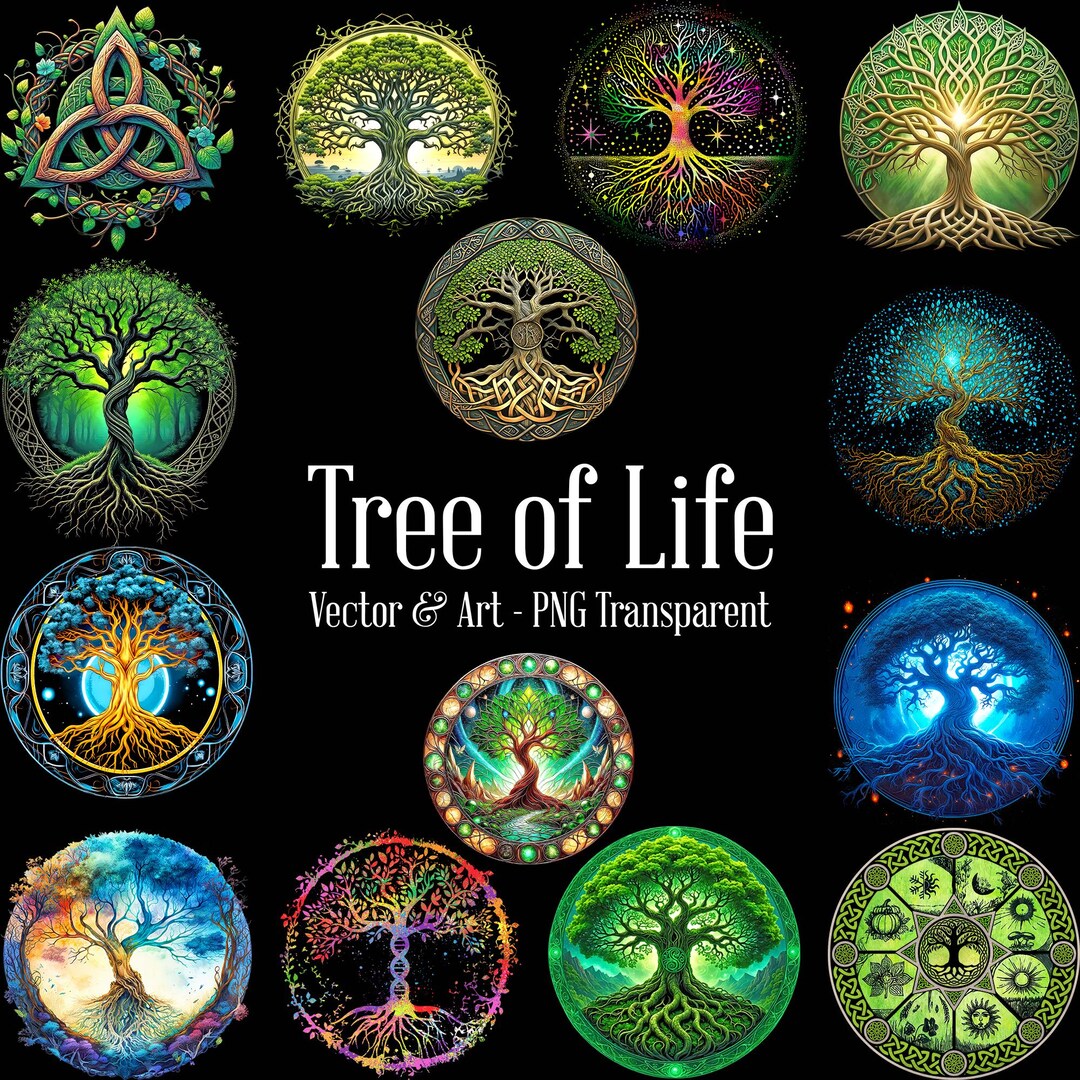 14 Tree of Life With Roots Clipart, Oak Family Tree, Digital Download ...