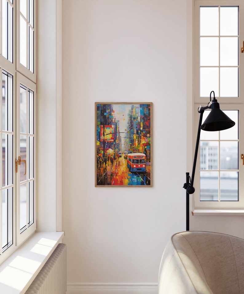 Cityscape Wall Art City Street Digital Print Modern City Abstract Print ...
