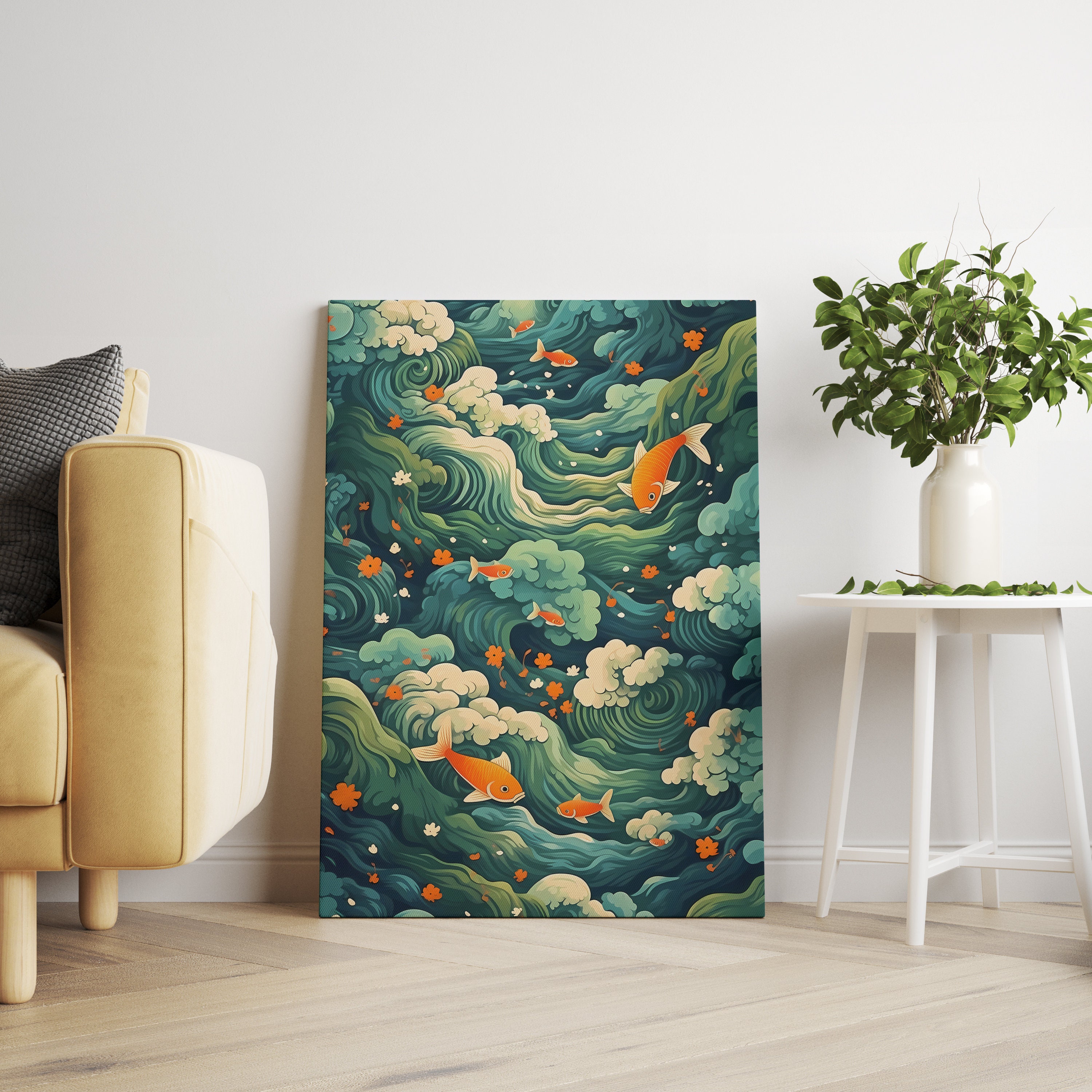 Koi Fish Print Instant Download Digital Koi Fish Painting - Etsy