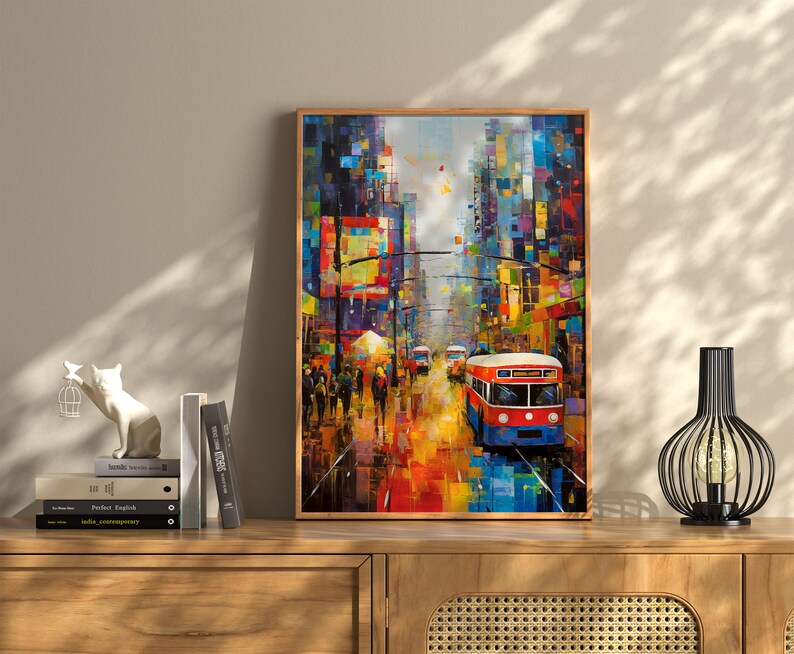 Cityscape Wall Art City Street Digital Print Modern City Abstract Print ...