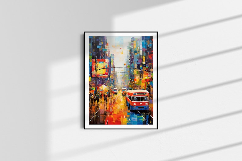 Cityscape Wall Art City Street Digital Print Modern City Abstract Print ...