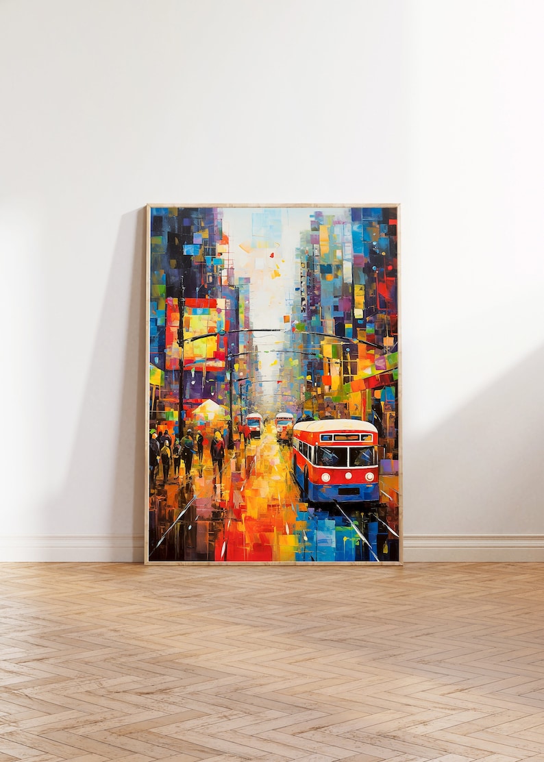 Cityscape Wall Art City Street Digital Print Modern City - Etsy