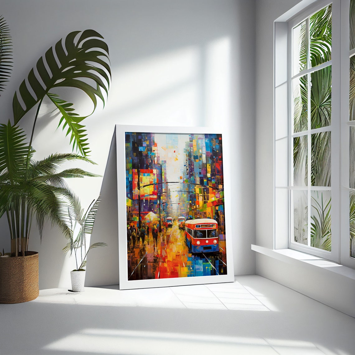 Cityscape Wall Art City Street Digital Print Modern City Abstract Print ...