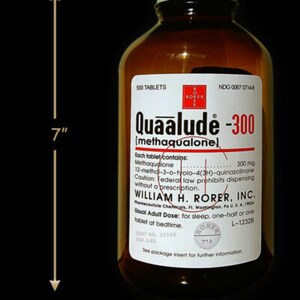 Quaalude Bottle, Amber Glass Bottle, Methaqualone/rorer Bottle, 500 ...