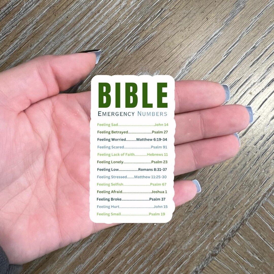 Bible Emergency Numbers Sticker L Christian Sticker L Bible Sticker L ...