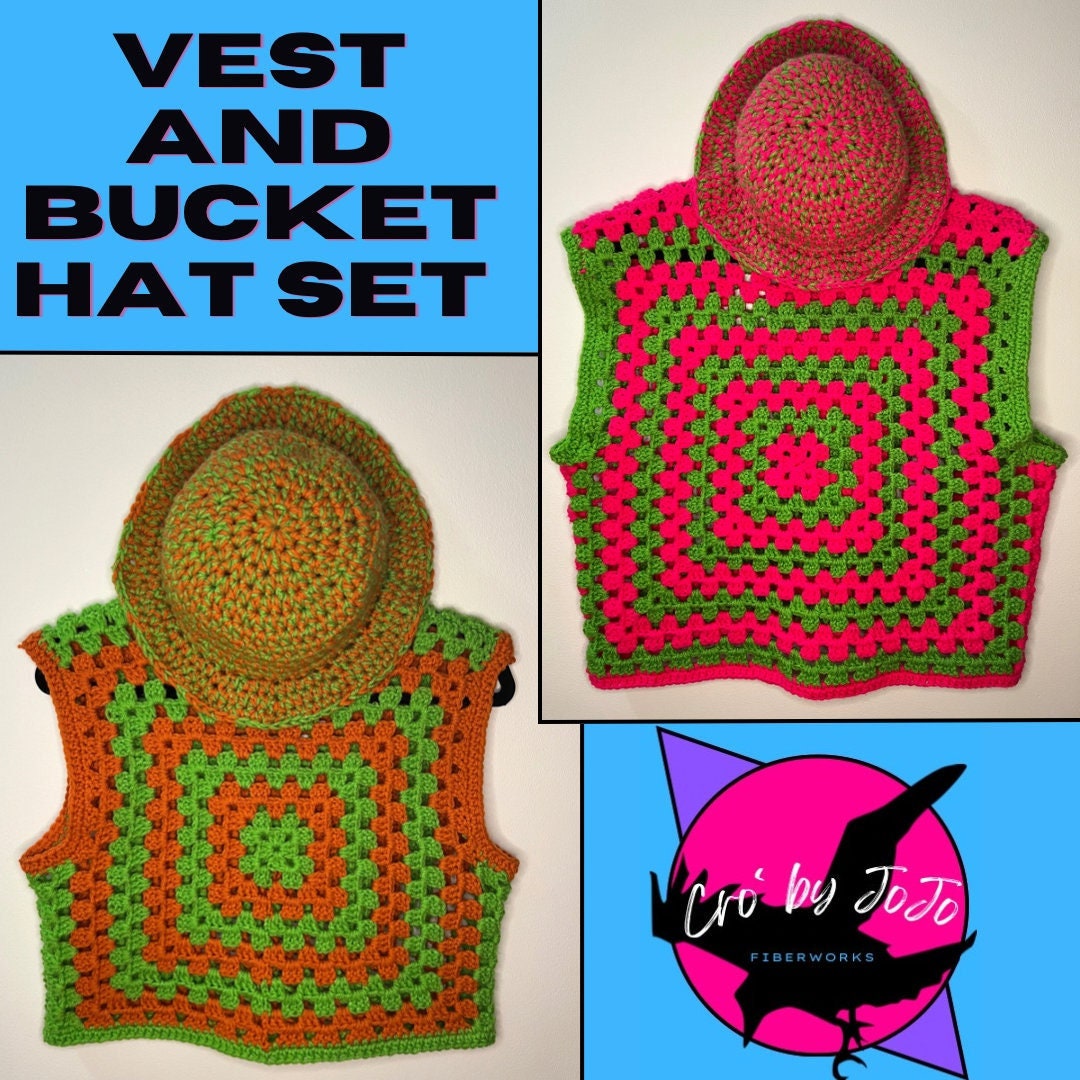 Crochet Granny Square Sweater Vest - Cropped - 90s Kids Nostalgia ...