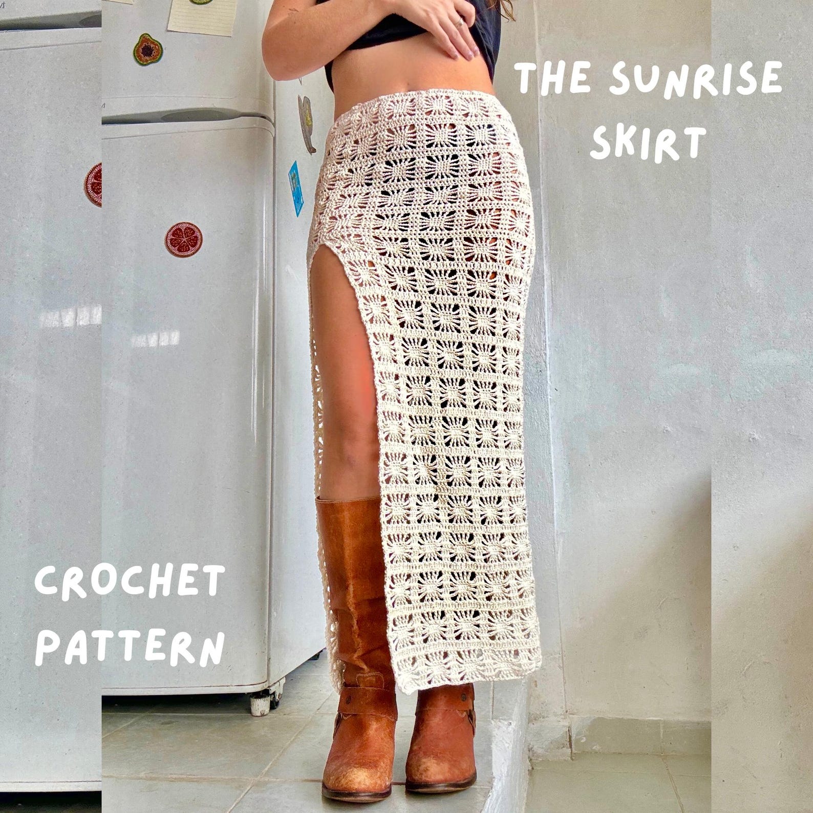 The Sunrise Skirt Crochet Pattern, Digital Download, Boho Crochet ...