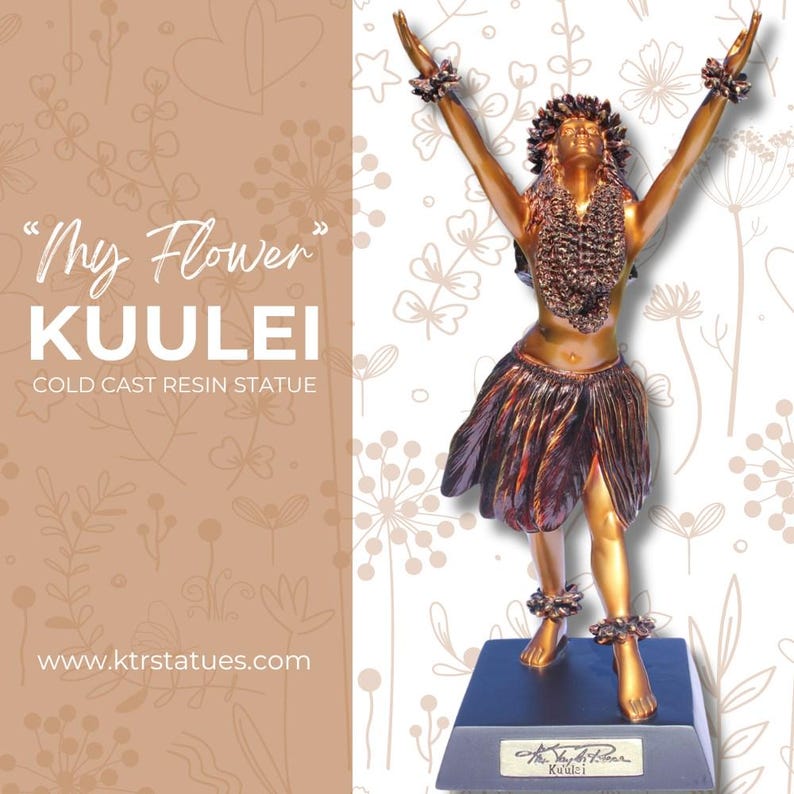 Kim Taylor Reece Cold Cast Resin Statue Kuulei “my Flower” Hawaiian Art ...