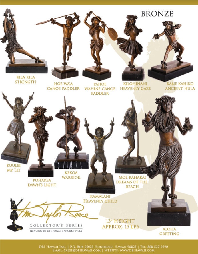 Kim Taylor Reece Bronze Statue: Kane Kahiko Ancient Hula, KTR Artwork ...