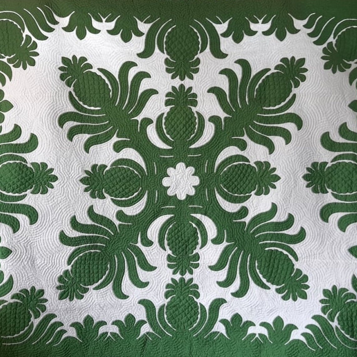 Hawaiian Quilt Bedspread 2c Pineapple Design hawaiian Quilt - Etsy