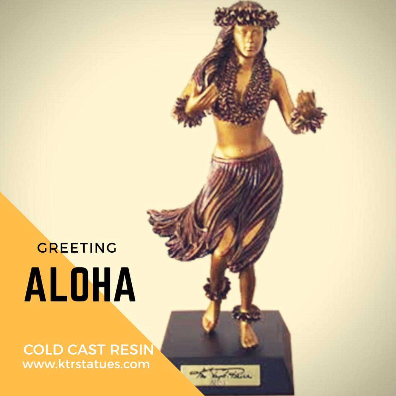 Aloha “greeting” Kim Taylor Reece Hula Girl Statue, Cold Cast Resin ...