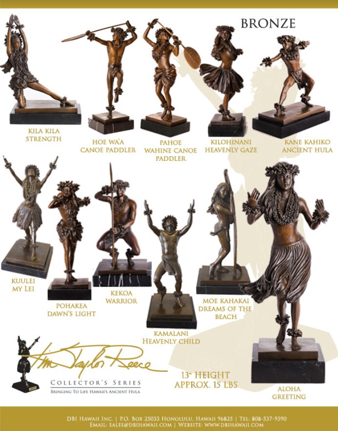 Kim Taylor Reece Bronze Statue Aloha greeting, KTR Artwork, Bronze ...