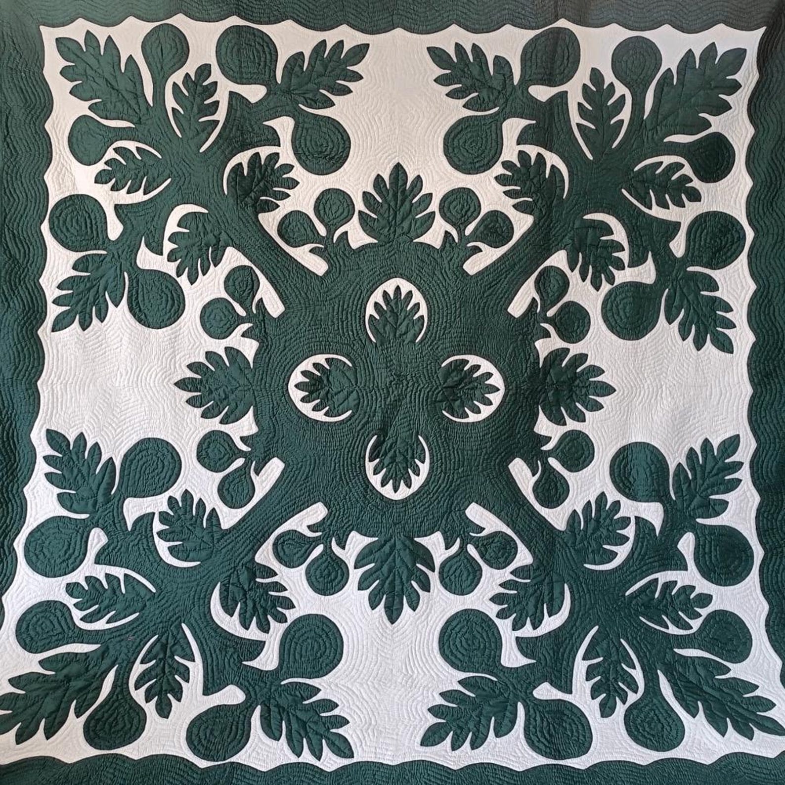 Hawaiian Quilt Bedspread – Ulu #1 Design |hawaiian Quilt Bedspread ...