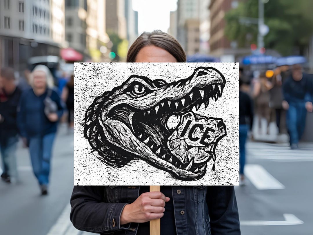 Anti Ice Alligator PRINTABLE Protest Poster, Anti Alligator Alcatraz ...