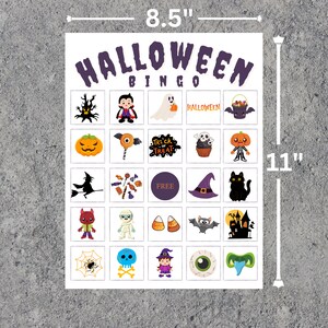 100 Halloween Bingo Cards, Printable Halloween Bingo for School, Kid's ...