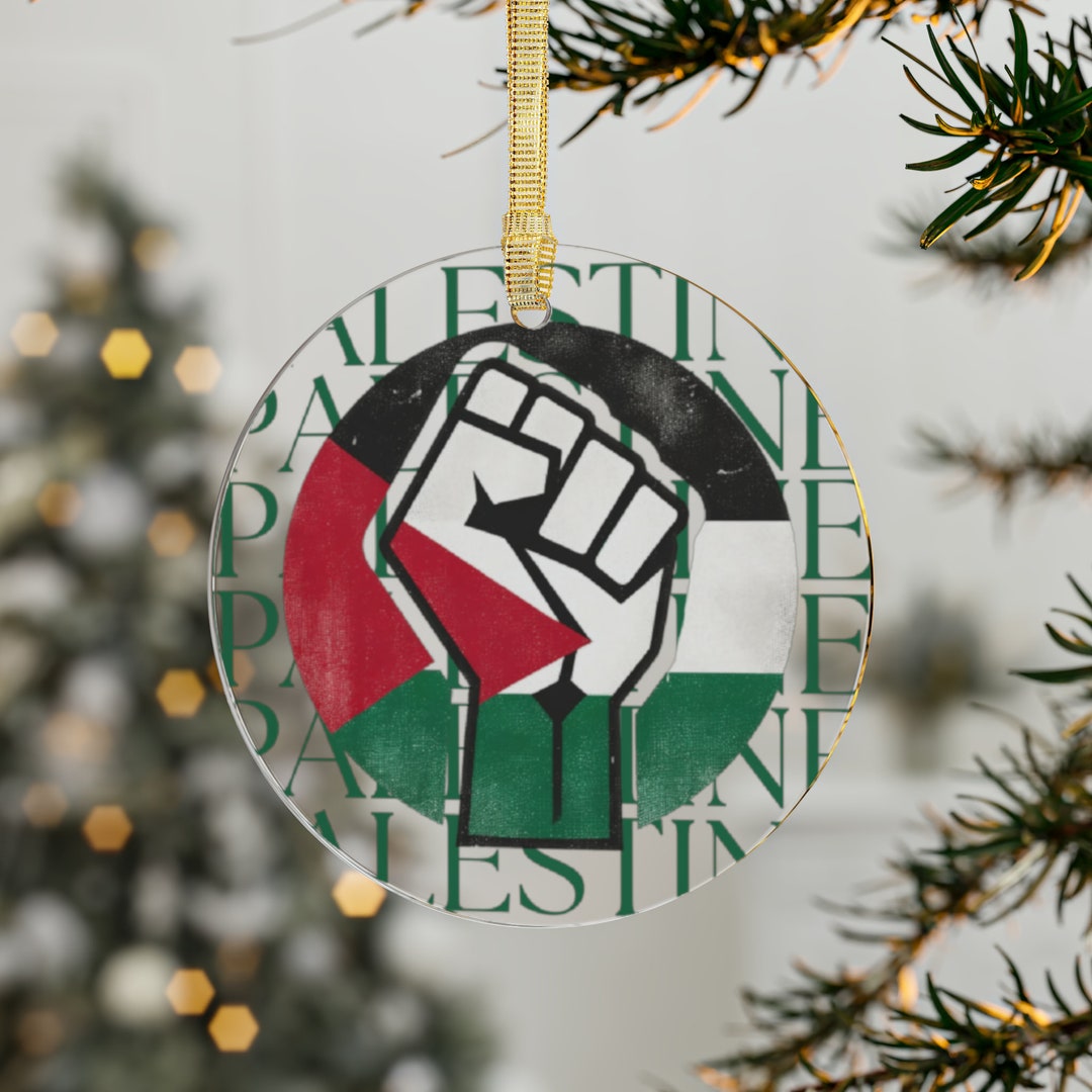 Powerful Palestine Acrylic Ornament, Free Palestine Ornament, Save ...