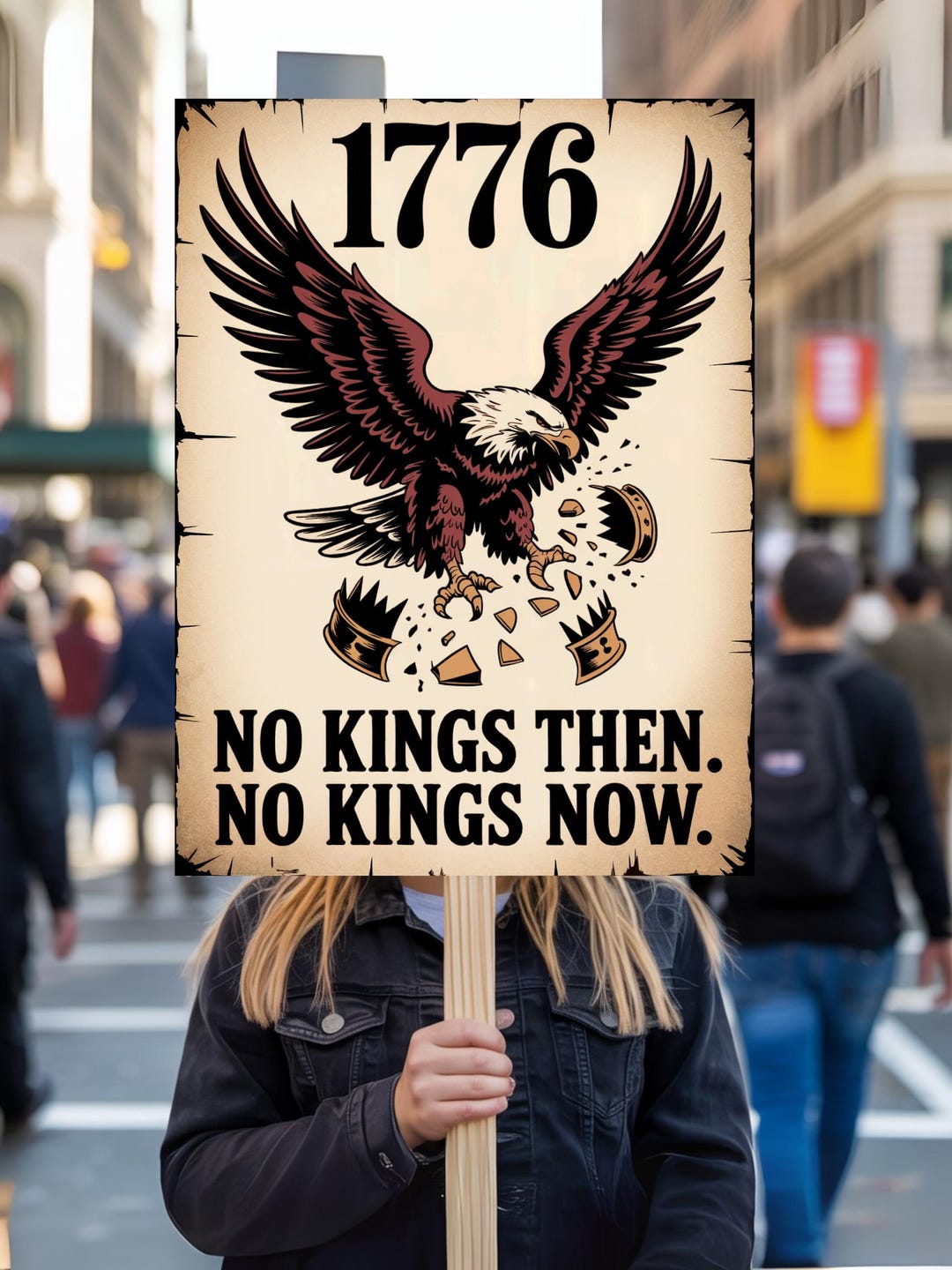 No Kings Then No Kings Now PRINTABLE Protest Poster, Anti Trump Sign ...