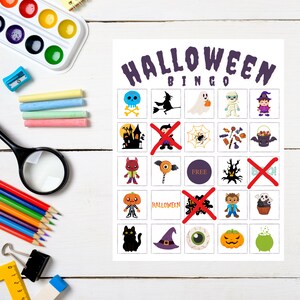 100 Halloween Bingo Cards, Printable Halloween Bingo for School, Kid's ...