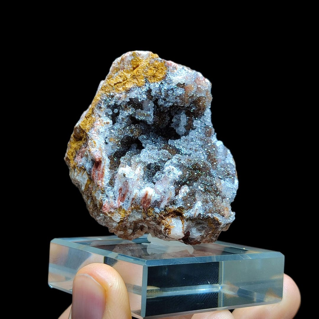 Rare Manganese With Calcite & Quartz Crystal Cluster – Moroccan Mineral ...