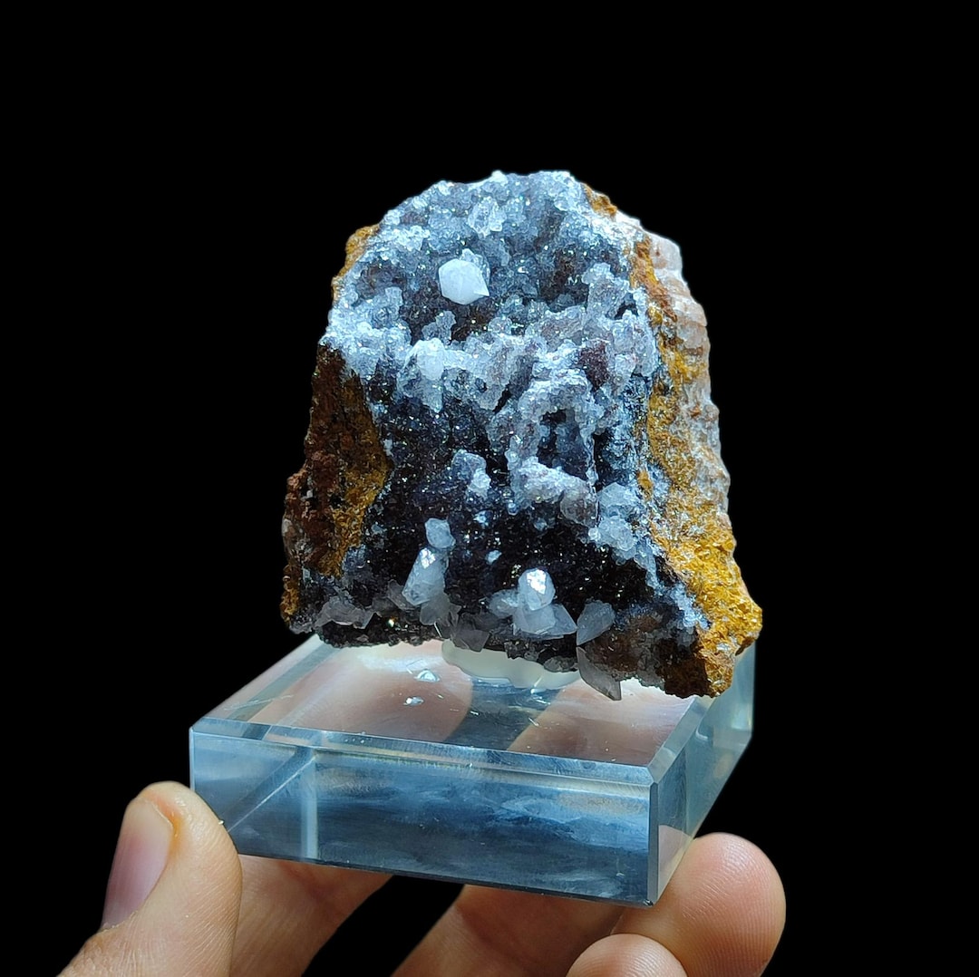 Manganese With Quartz & Calcite Crystal Cluster From Taouz, Morocco ...